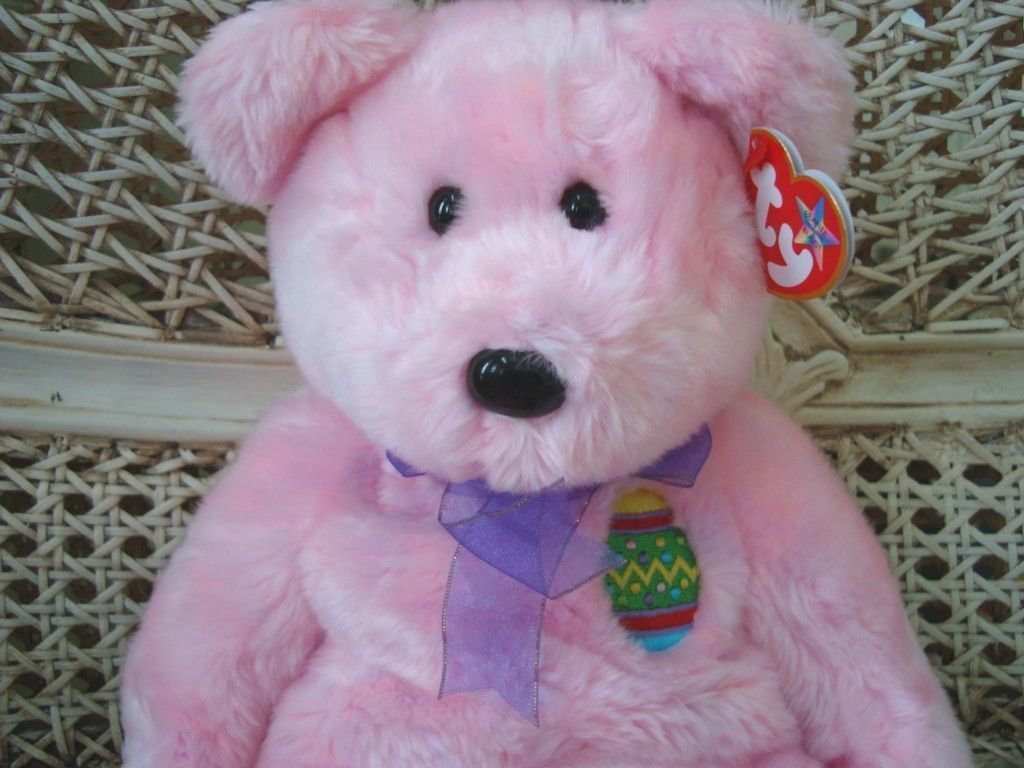 SET OF 1 EASTER TY BEANIE BUDDY BEAR & 3 MINI TY BASKET BEANIE ORNAMENTS