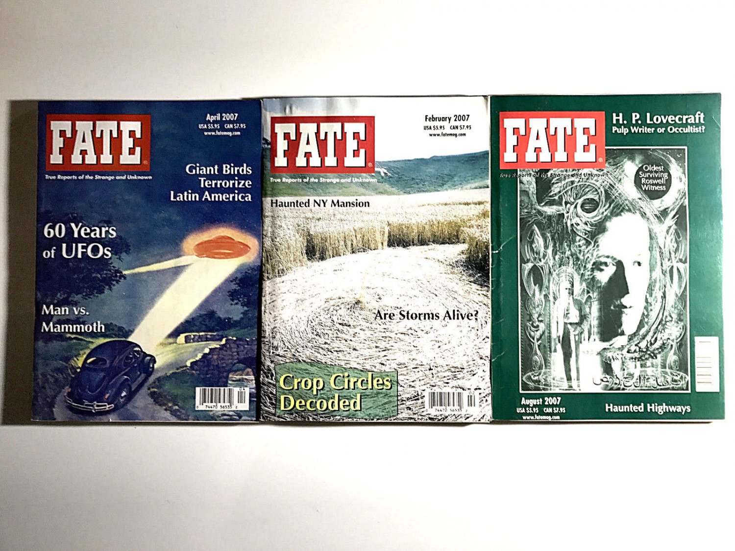 FATE MAGAZINE Lot "True Reports of the Strange and Unknown" Feb/Apr/Aug ...