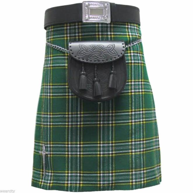 New Handmade Scottish Highlander Kilt For Men in Irish Heritage Tartan ...