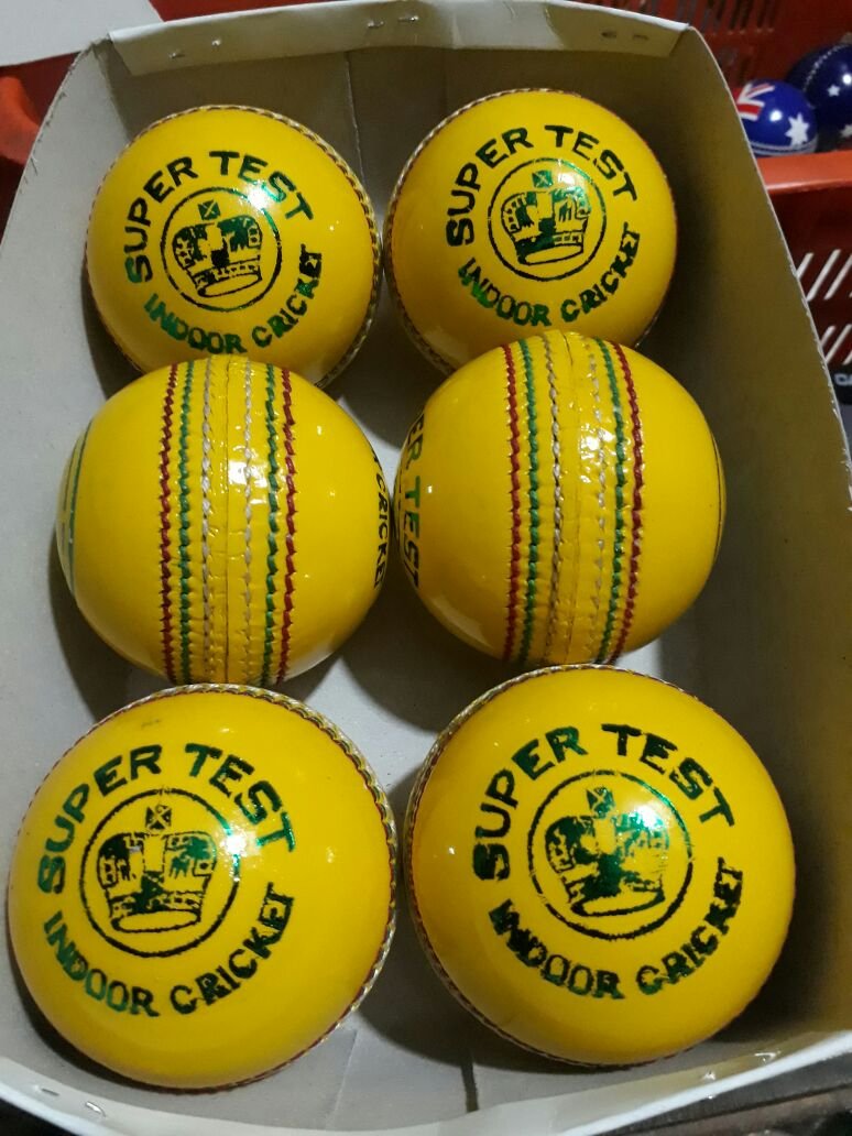 New Yellow Super Test leather cricket balls pack of 6 for Indore ...