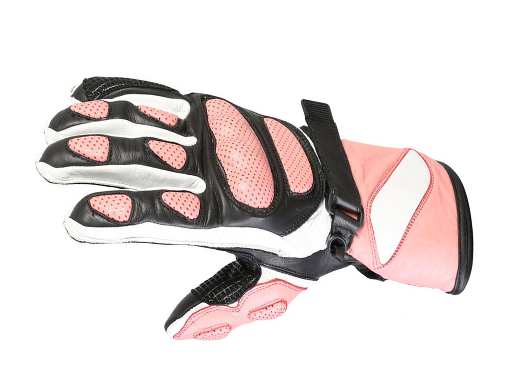 Ladies Motorcycle Leather Pink Gloves.biker Sports Leather gloves Size S