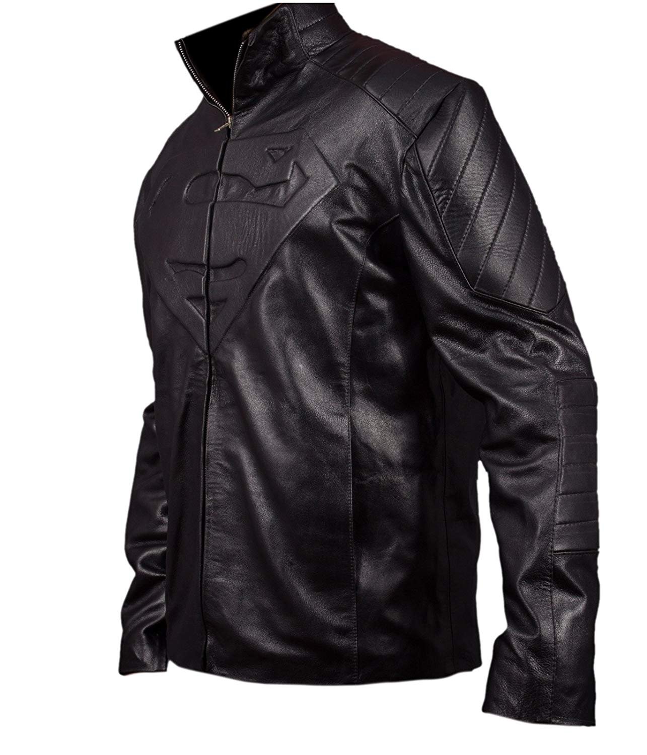 NEW MEN,S SUPERMAN STYLE FASHION LEATHER MOTORCYCLE JACKET SIZE 5XL