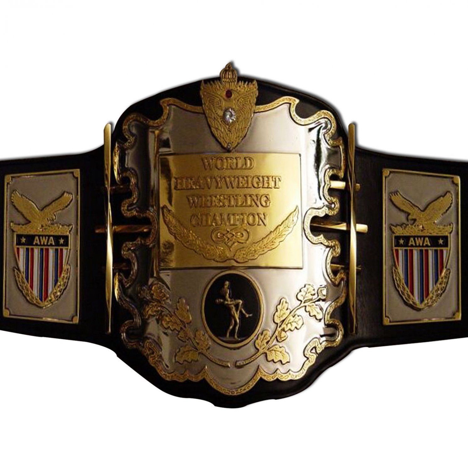 AWA WORLD HEAVYWEIGHT WRESTLING CHAMPIONSHIP BELT ADULT SIZE BLACK 