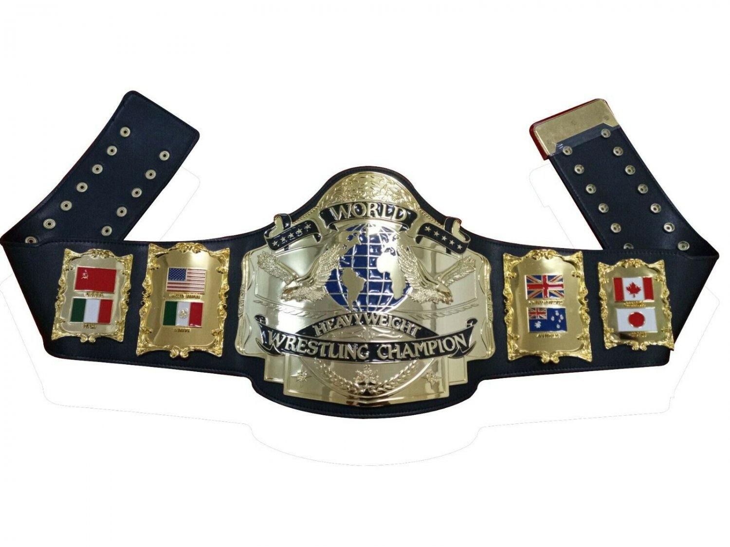 ANDRE 87 WORLD HEAVYWEIGHT WRESTLING CHAMPIONSHIP BELT BLACK LEATHER ...
