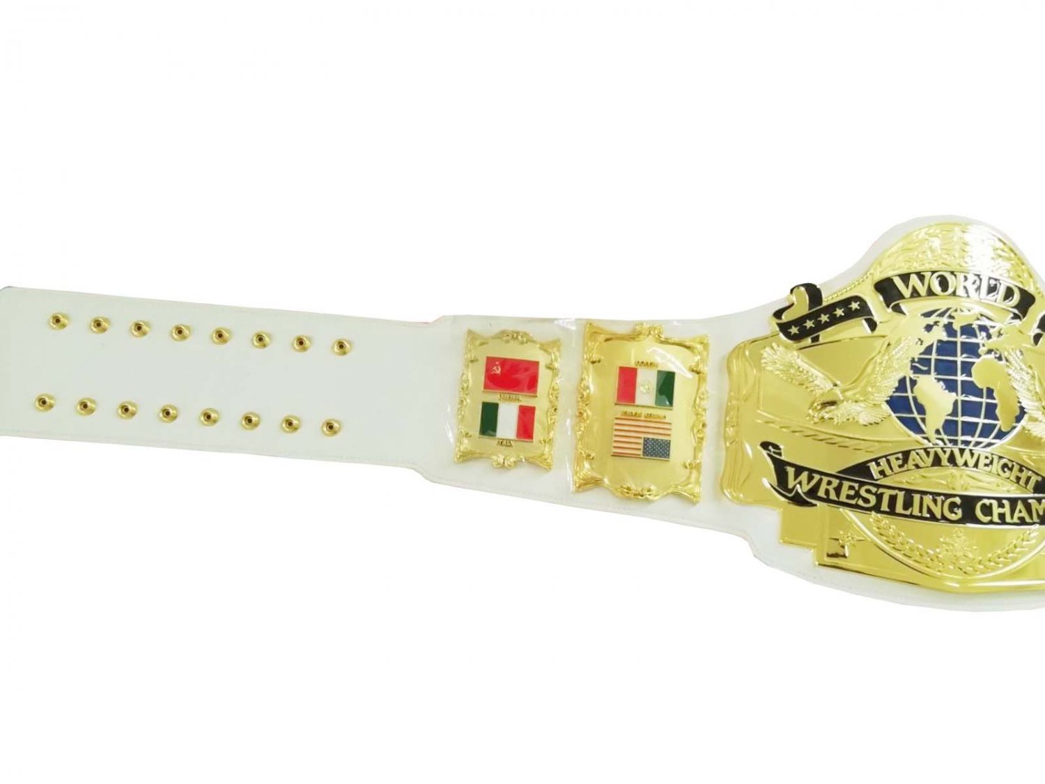 ANDRE 87 WORLD HEAVYWEIGHT WRESTLING CHAMPIONSHIP BELT WHITE LEATHER ...