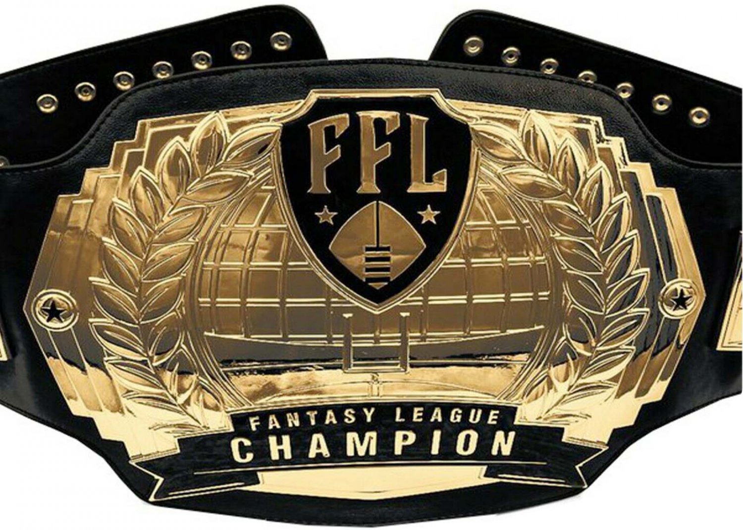 FFL FANTASY LEAGUE CHAMPION BELT BLACK LEATHER STRAP