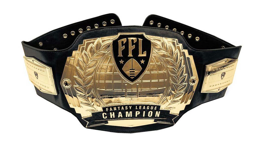 FFL FANTASY LEAGUE CHAMPION BELT BLACK LEATHER STRAP