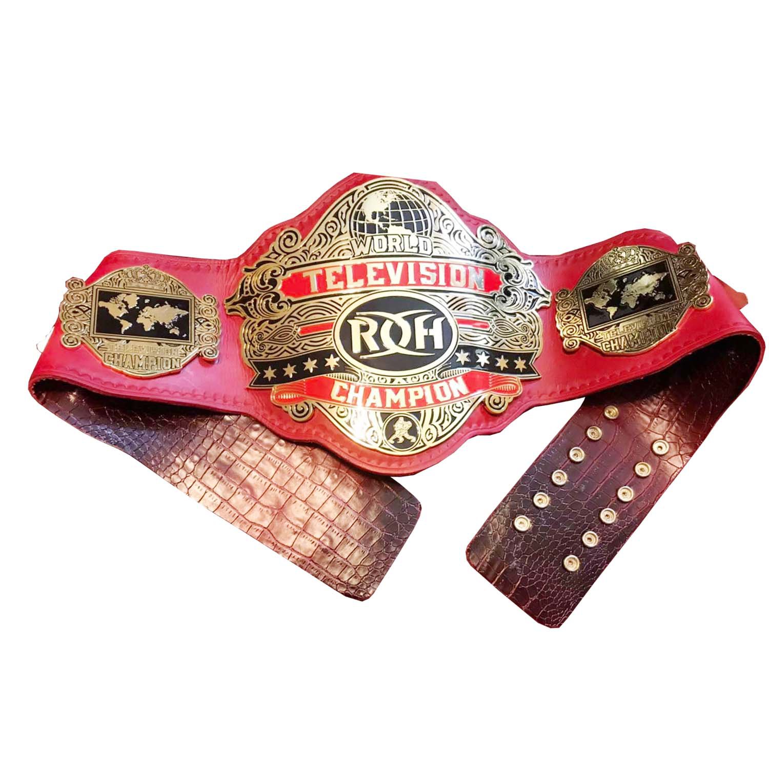 ROH RING OF HONOR WORLD TELEVISION WRESTLING CHAMPIONSHIP BELT RED ...