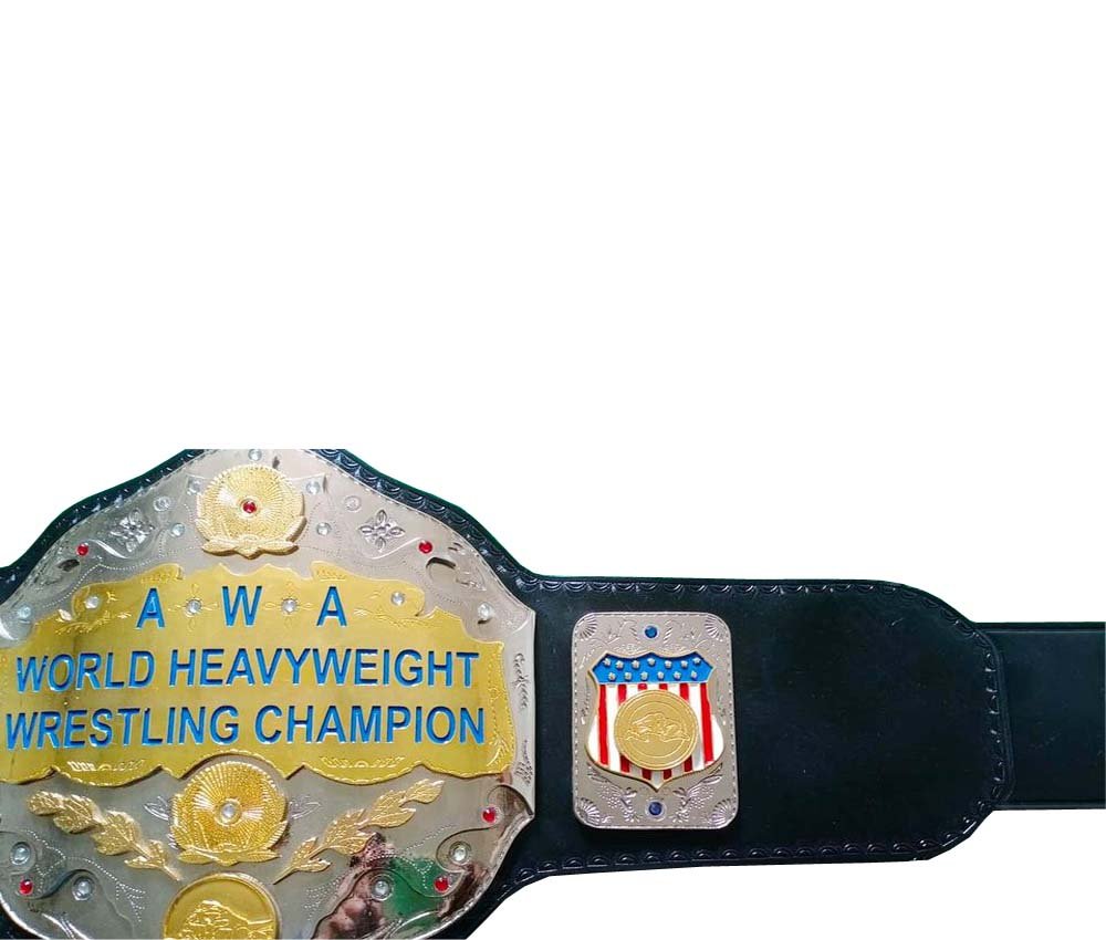 AWA WORLD HEAVYWEIGHT WRESTLING CHAMPIONSHIP BELT ADULT SIZE BLACK ...