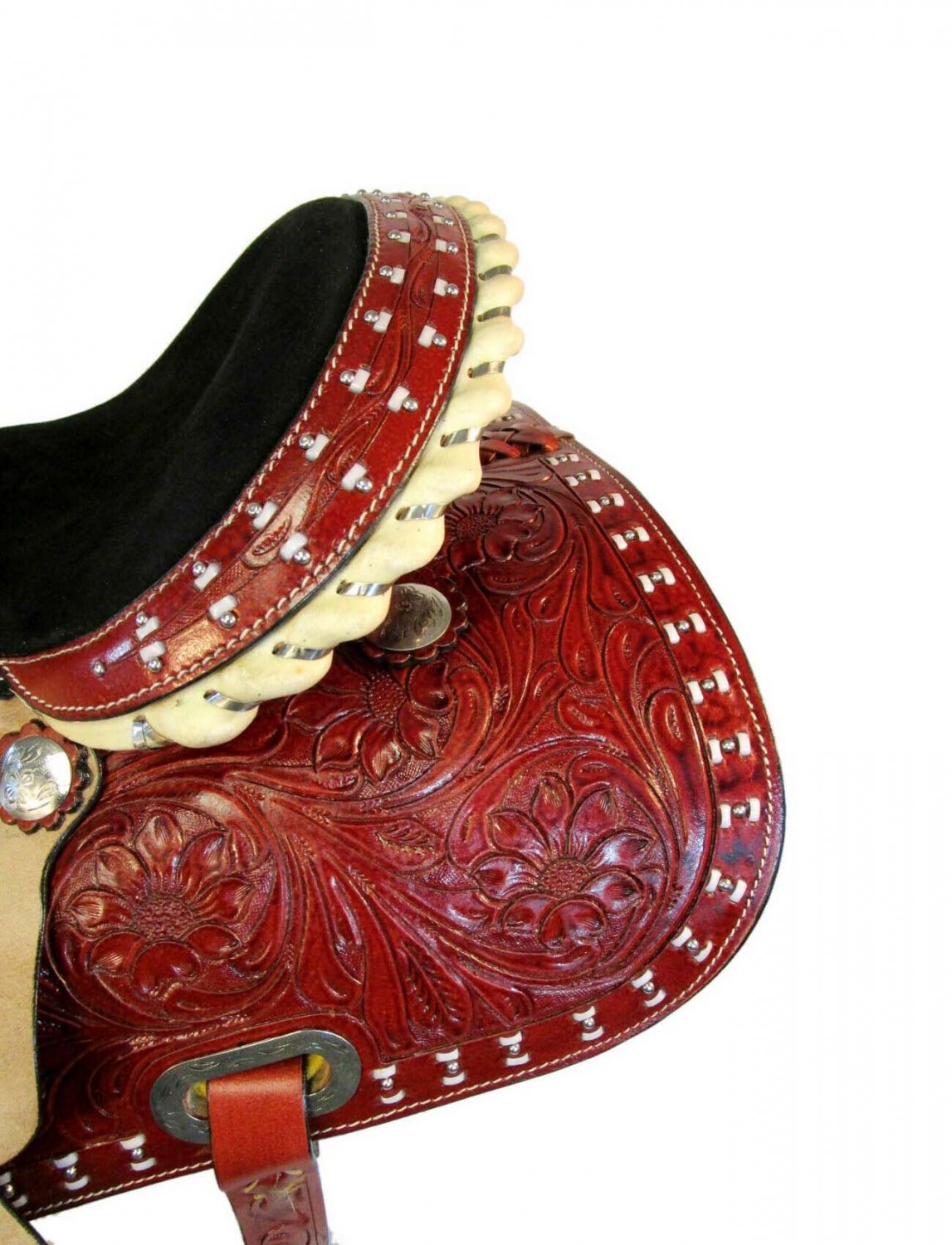 WESTERN HORSE SADDLE RANCH ROPING TOOLED LEATHER TRAIL PLEASURE PREMIUM ...