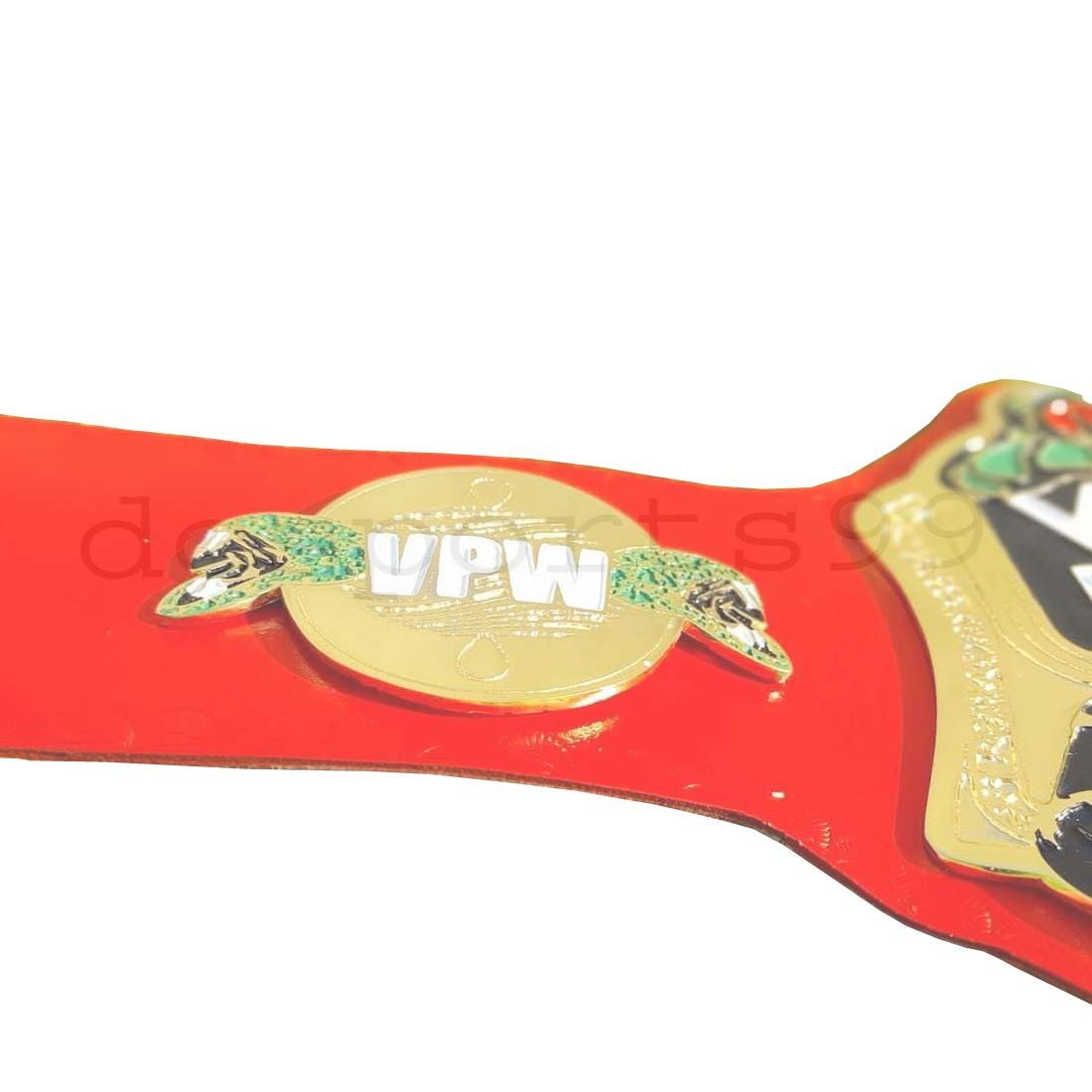 VENOM PRO TAG TEAM WRESTLING CHAMPIONSHIP RED LEATHER STRAP BELT ADULT SIZE