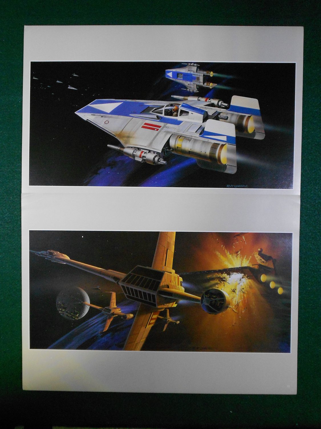 Vintage Star Wars Art 1982 ROTJ Ralph McQuarrie 2 Print Lot Rebel ...
