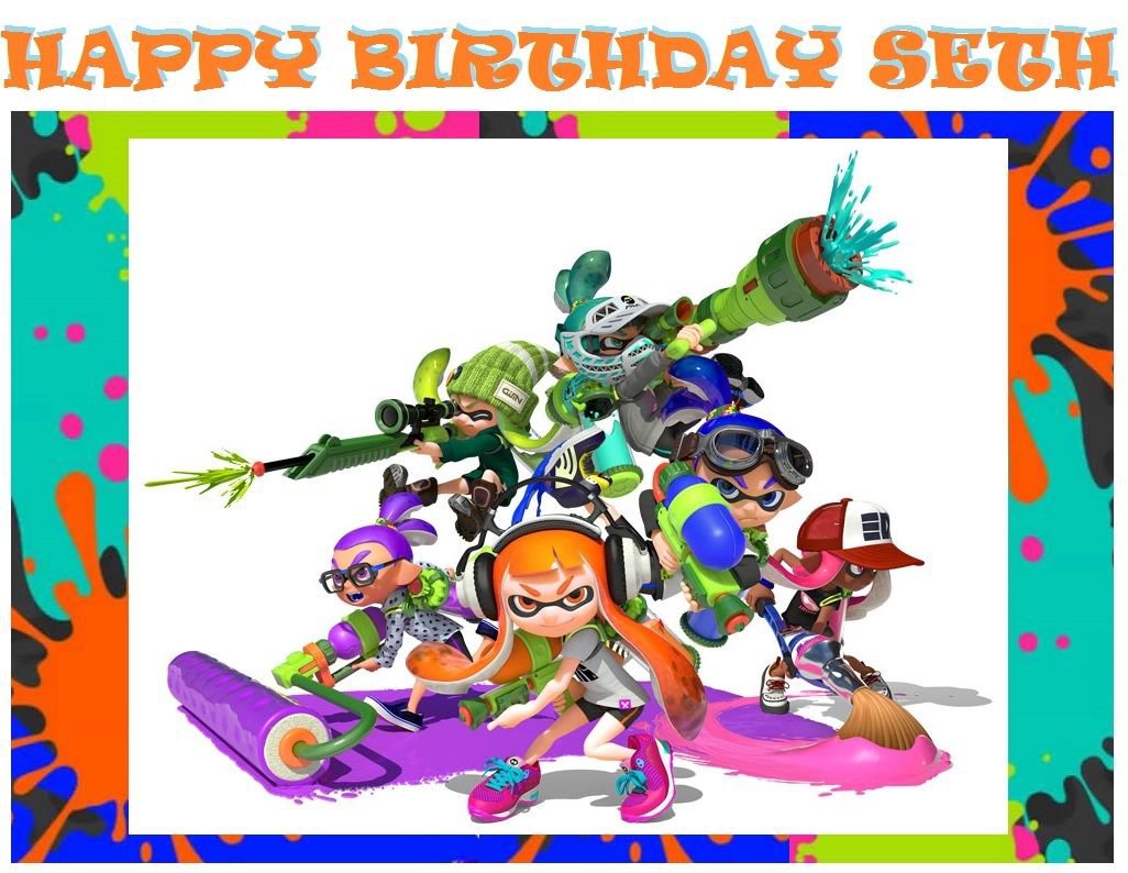 Splatoon Party Edible image Cake topper