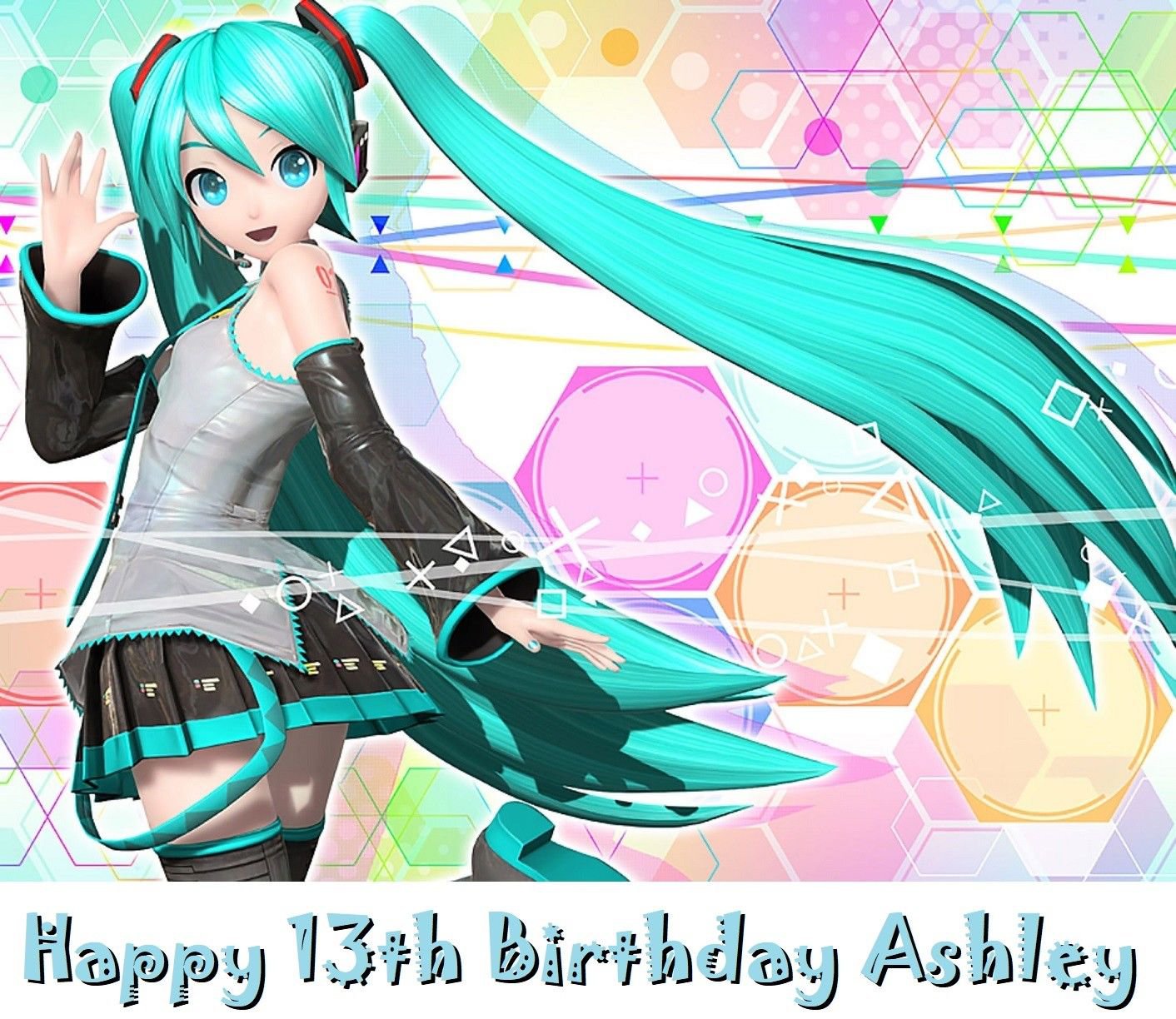 Hatsune Miku Animation Edible image Cake topper decoration