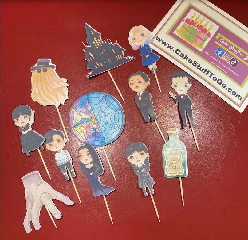 Wednesday Addams Cupcake Toppers