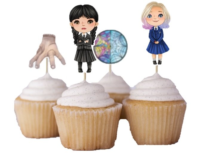 Wednesday Addams Cupcake Toppers