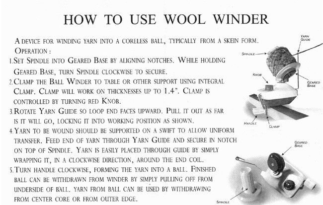 WOOL YARN WINDER for KNITTING MACHINE YARN BROTHER SINGER KNITTING MACHINE