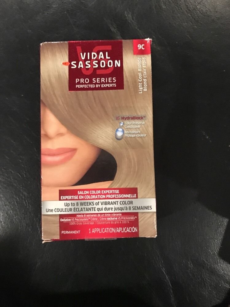 Vidal Sassoon Pro Series Hair Color 9C Light Cool Blonde 1 Kit (Pack of 3)