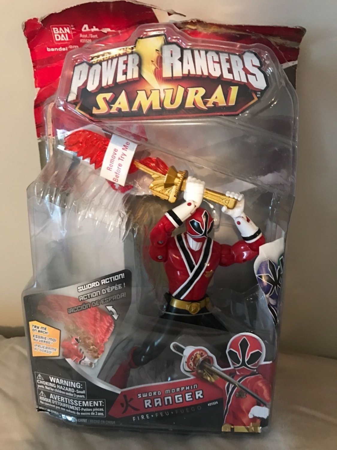 NIP 2011 Power Rangers Samurai 6" Sword Morphin Red Ranger Toy Action ...