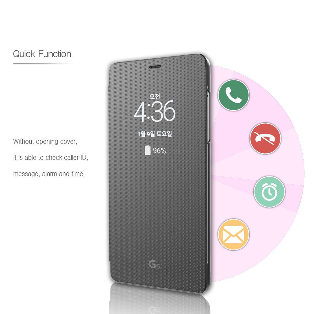 VOIA LG G6 Quick Window View PU Flip Case with FREE Bullet Proof Film ...