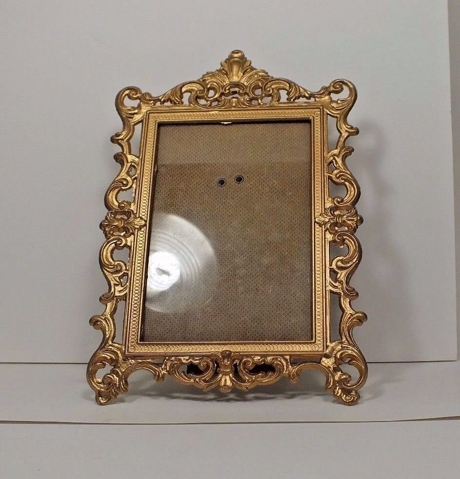 Small-Gold-Frame-4-x-6-with-easel-desktop-tabletop-New-nice Small-Gold ...