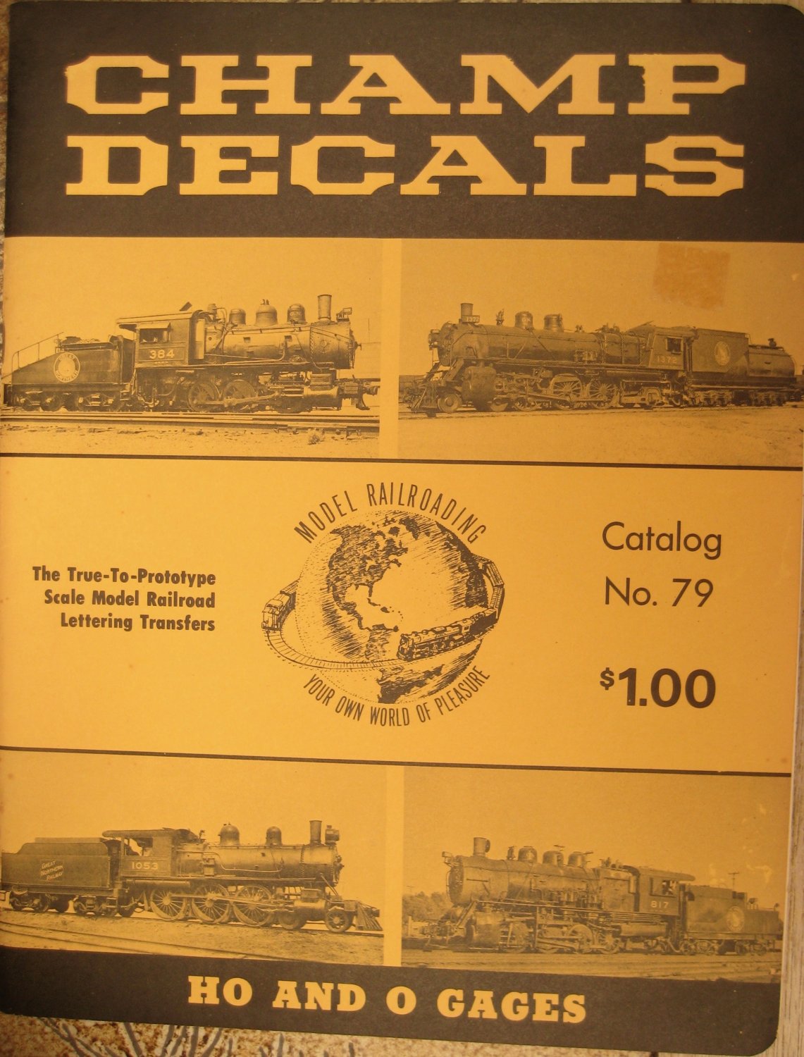 Champ Decals Model Railroad Lettering Transfers HO & O GAGES Catalog No ...
