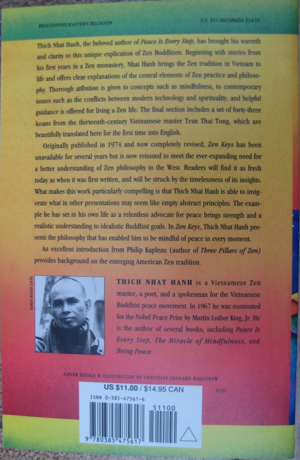 ZEN KEYS A Guide to Zen Practice by Thich Nhat Hanh 1995 Paperback