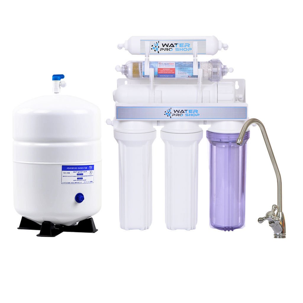 6 Stage Reverse Osmosis Water System w/Antioxidant Mineral Filter - 50 GPD