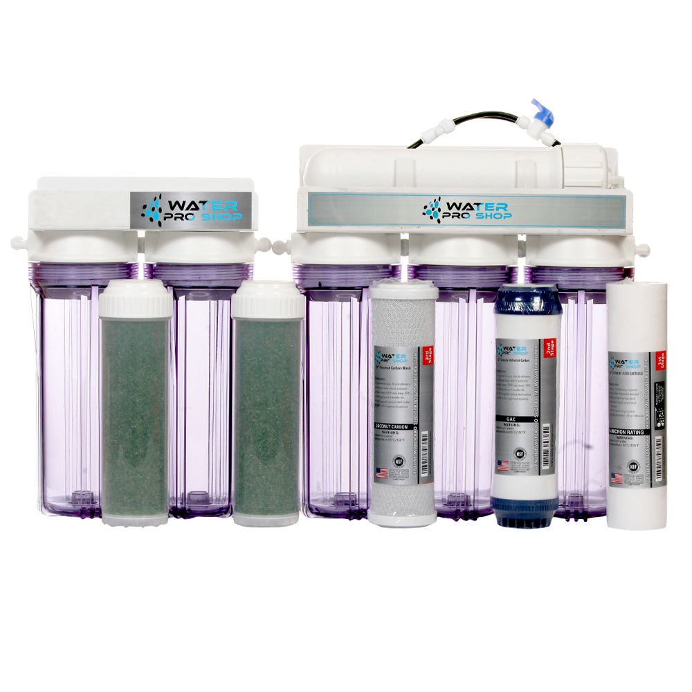 6 STAGE Aquarium Reef RO/DI SYSTEM 75 GPD MEMBRANE WITH A MANUEL FLUSH ...