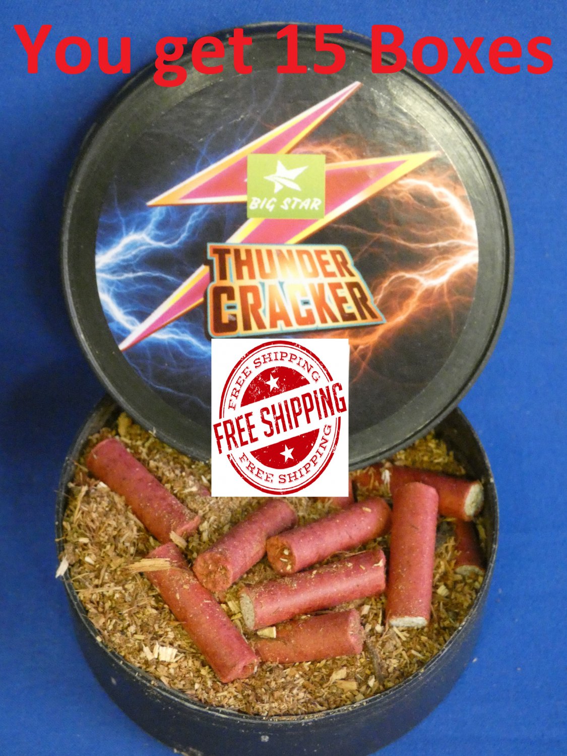 300 pc Adult Party Poppers 15 Boxes! Thunder Cracker LOUD Red Party Snaps FREE SHIP