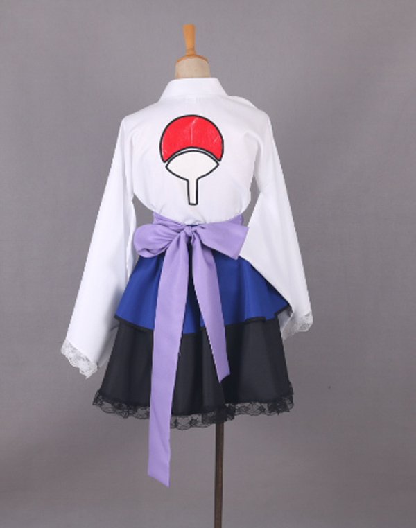 Naruto Shippuden Uchiha Sasuke Cosplay Costume Anime Female Kimono Dress