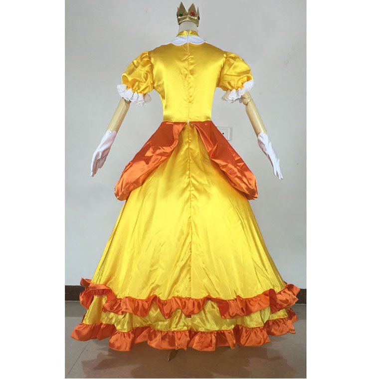 Princess Daisy Costume Halloween Cosplay Party Dress