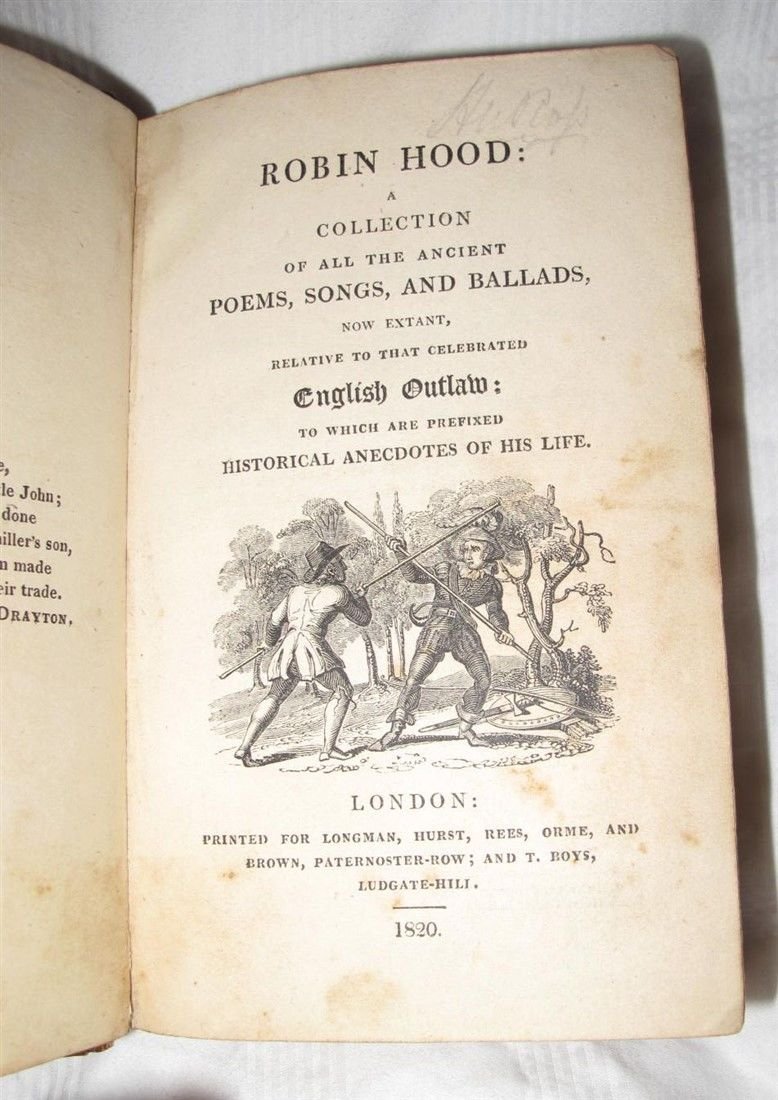 JOSEPH RITSON Robin Hood Poems Songs Ballads1820 Full Calf Binding