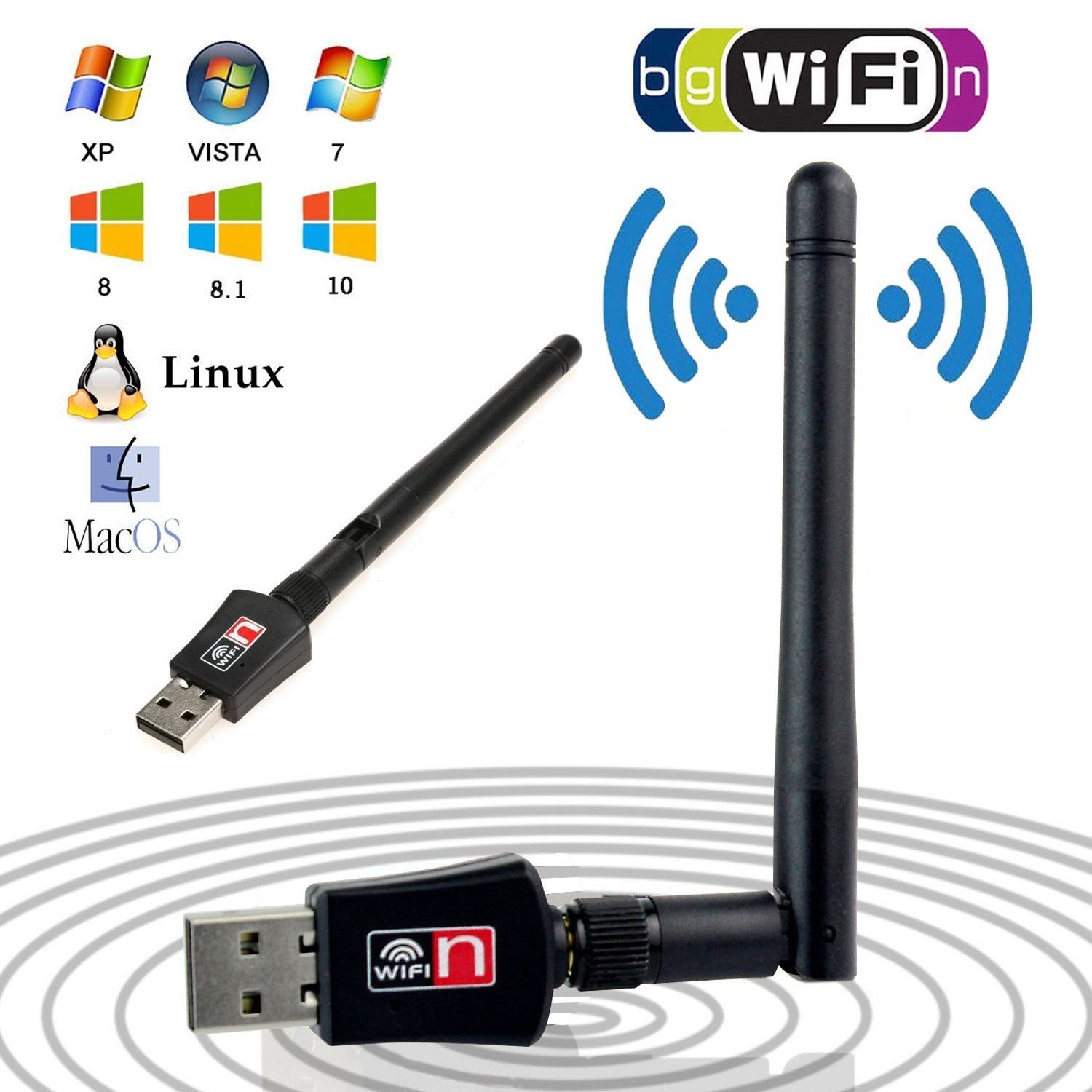 300Mbps Wireless USB Wifi Adapter Network LAN Card 802.11n/g/b w/External Antenn Ship from USA