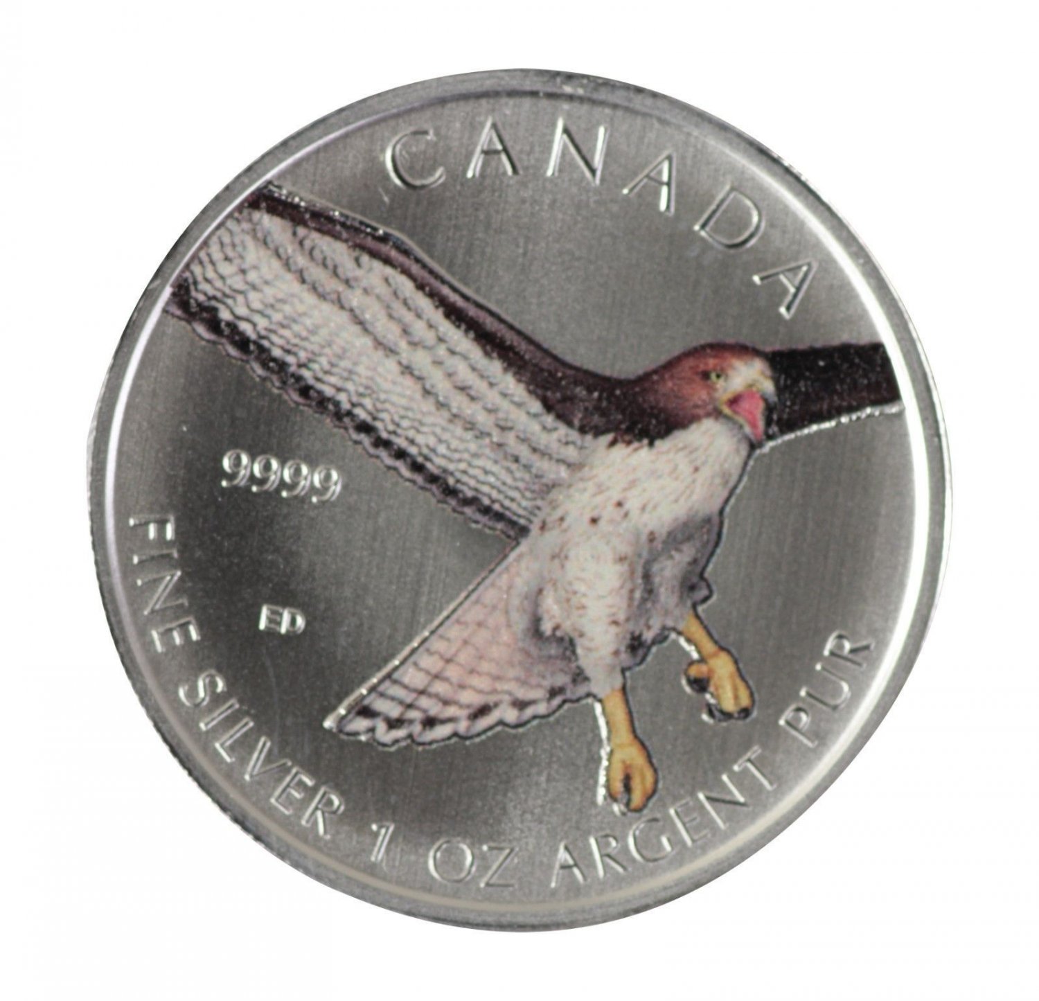 Canada $5 Dollar, 1 oz. Silver Coin,2015,Mint,Bird of Prey,Red Tailed ...
