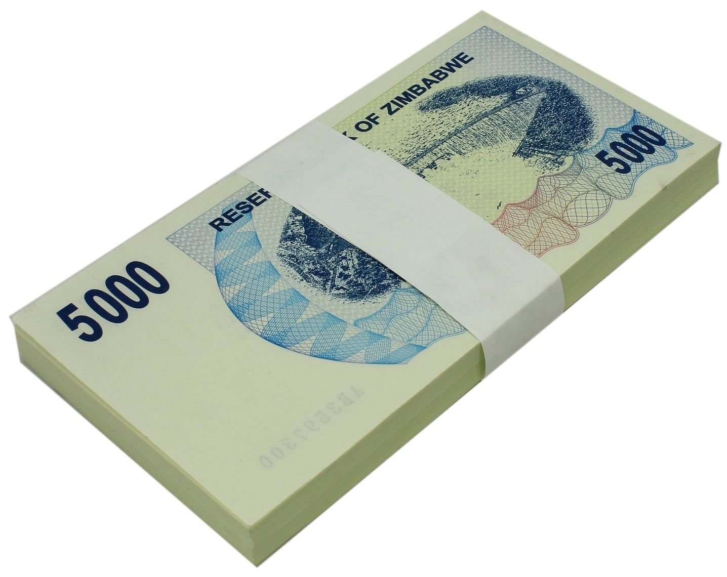 Zimbabwe 5,000 (5000) Dollars Bearer Cheque X 100 Pieces (PCS), 2007 ...