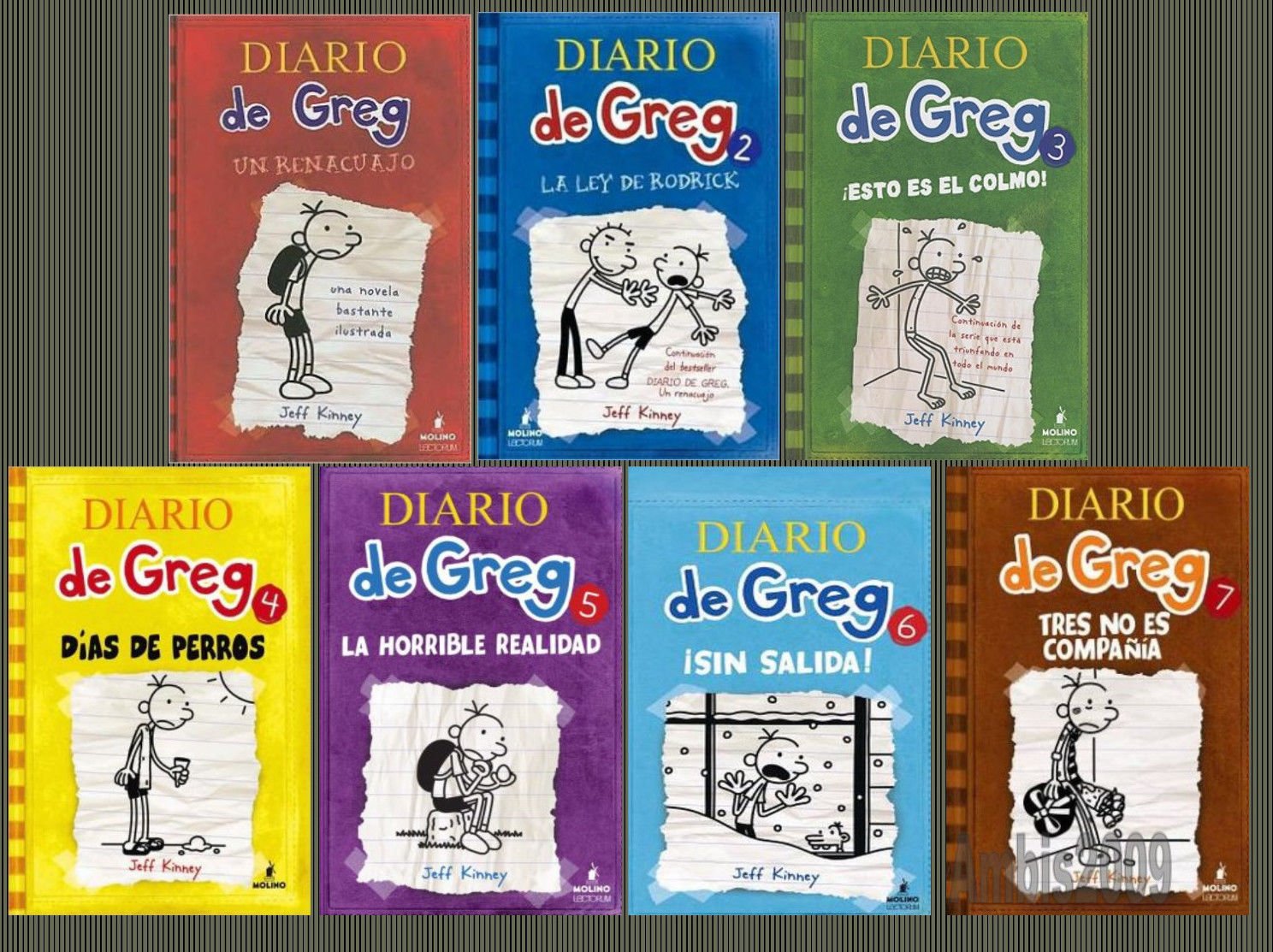 SPANISH Diary of a Wimpy Kid-El Diario de Greg Hardcover Set 1-7 by ...