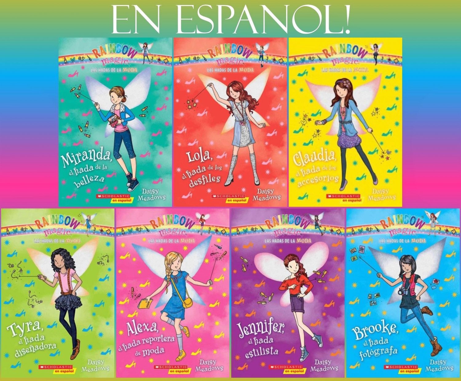 SPANISH Rainbow Magic FAIRIES OF FASHION Series Collection Set Books 1 ...