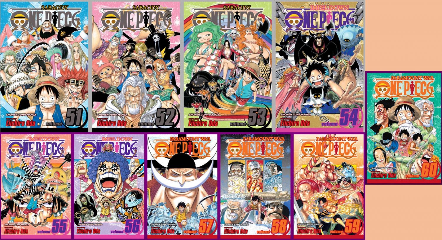 One Piece English Manga Series Shonen Battle Graphic Novels Collection ...
