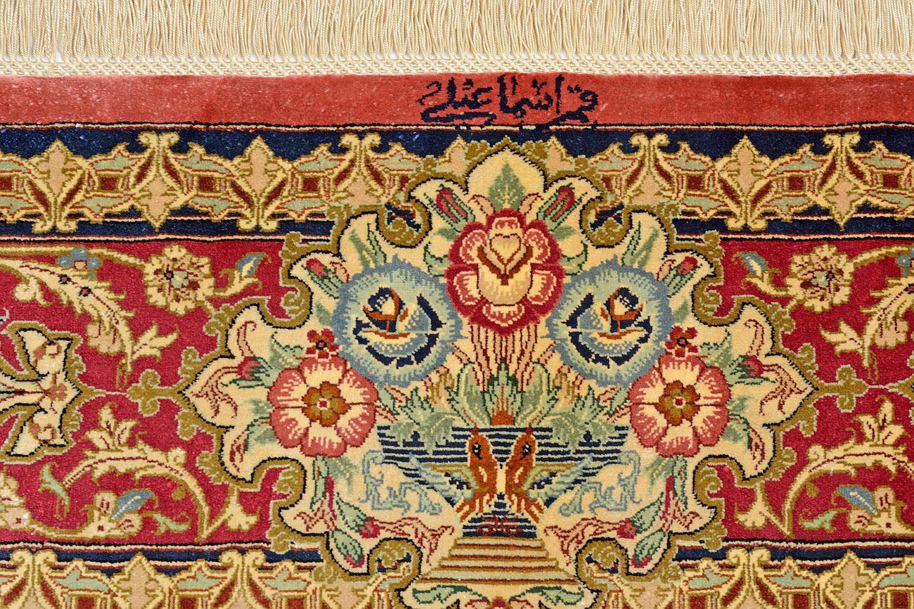 GHOM ghandil design Persian silk carpet/rug qom handmade 100% pure silk ...