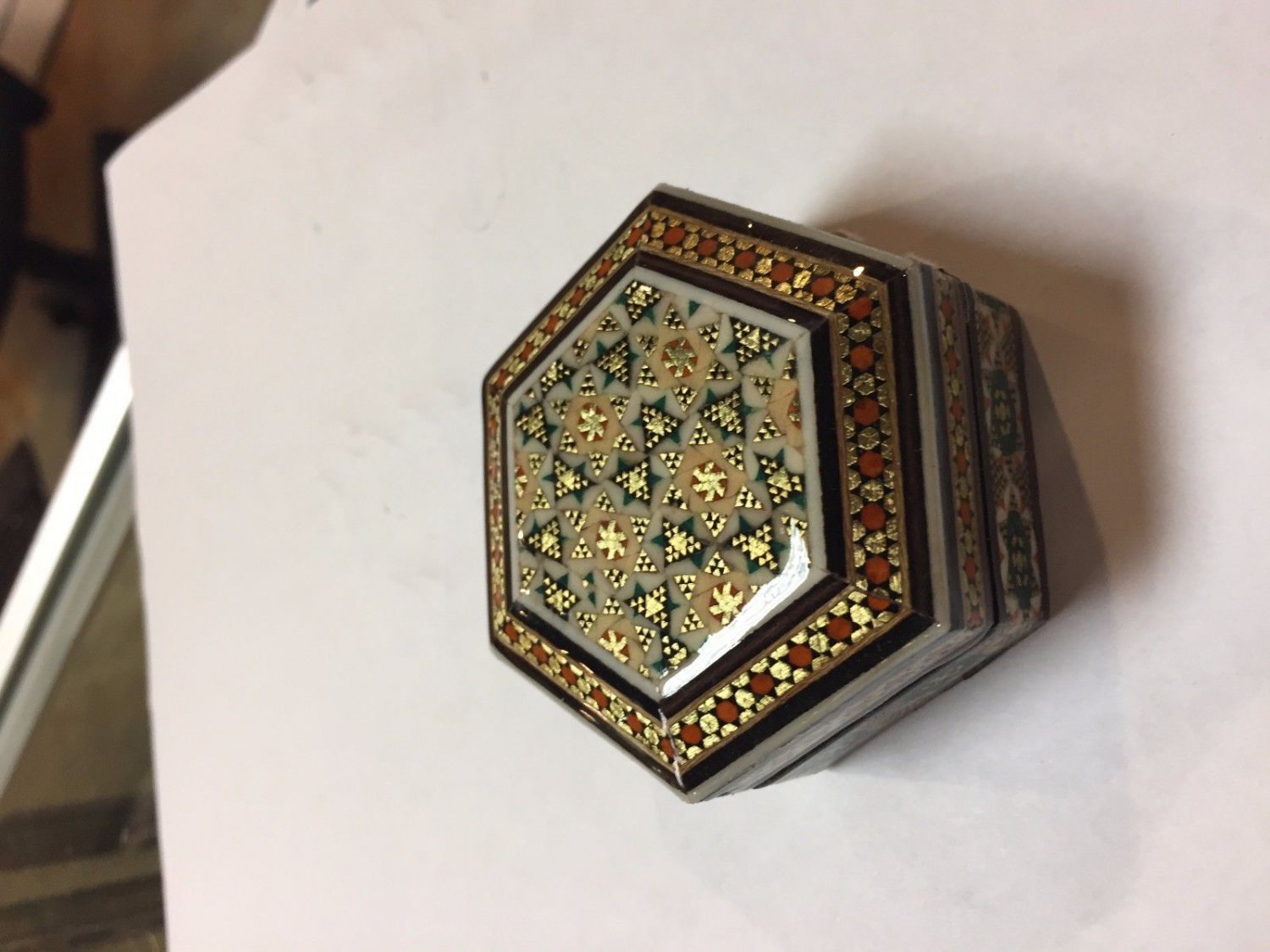 barter nice art INLAID TRINKET WOODEN BOX BRASS ART DECORATIVE GIFT
