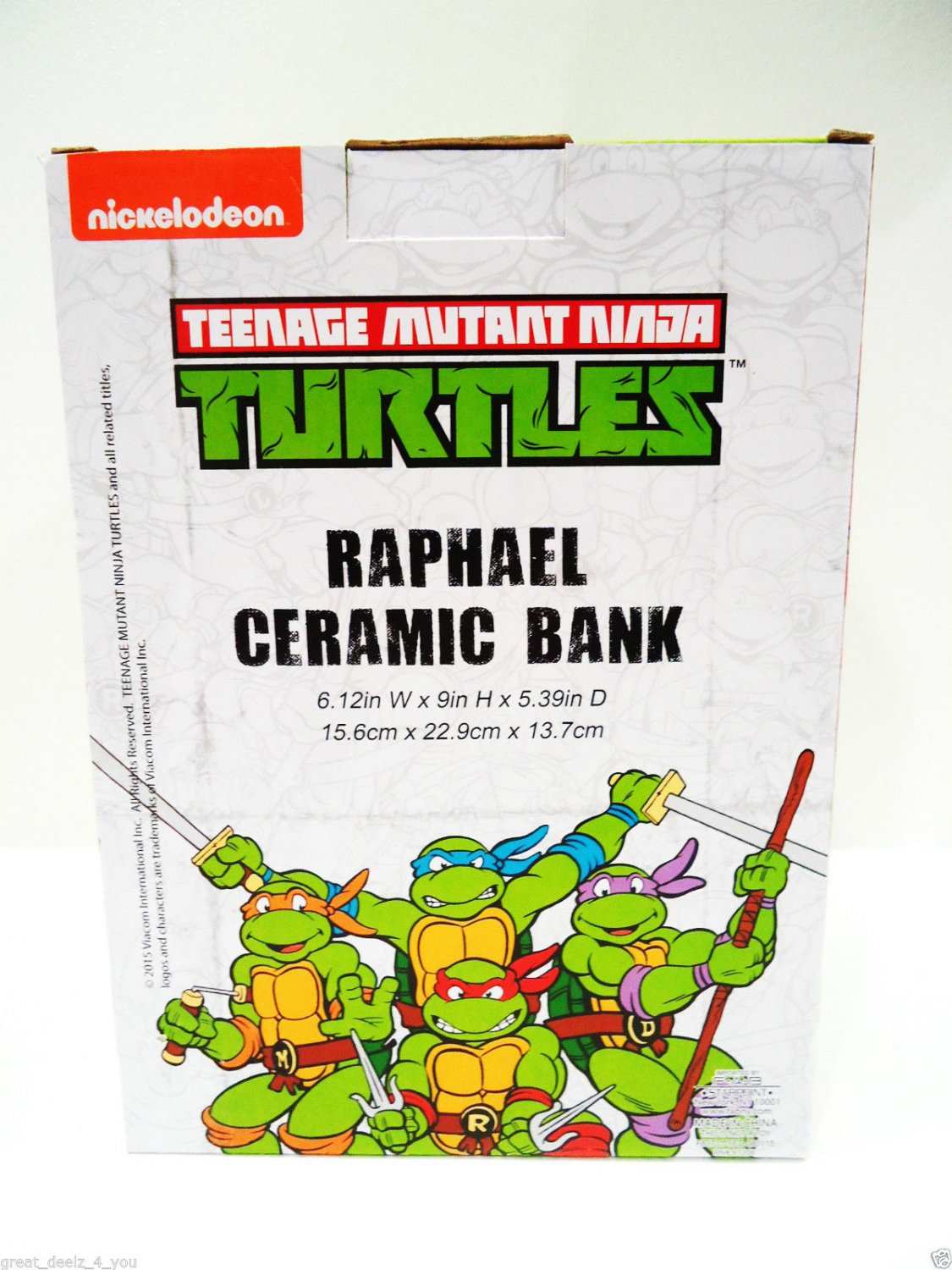 TEENAGE MUTANT NINJA TURTLES - RAPHAEL - CERAMIC - PIGGY - COIN - BANK ...