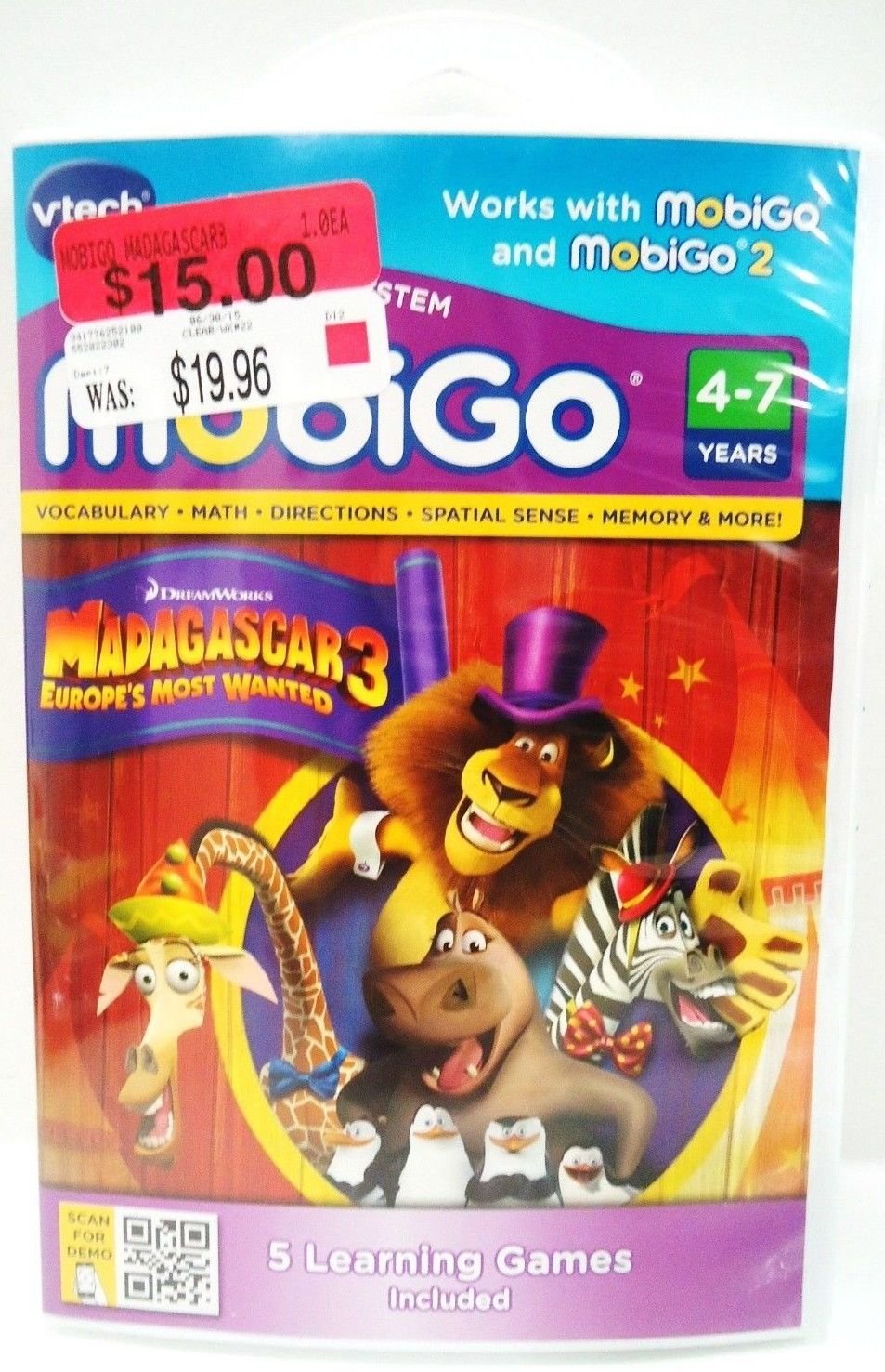 VTECH - MOBIGO - MADAGASCAR 3 - LEARNING - VIDEO - GAMES - NEW ...