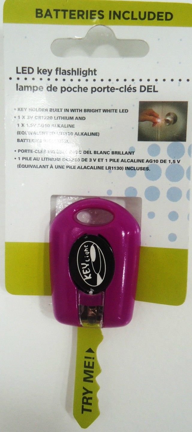 SUPER BRIGHT - LED - KEY - FLASH LIGHT - KEY FOB - KEY CHAIN - NEW - PURPLE
