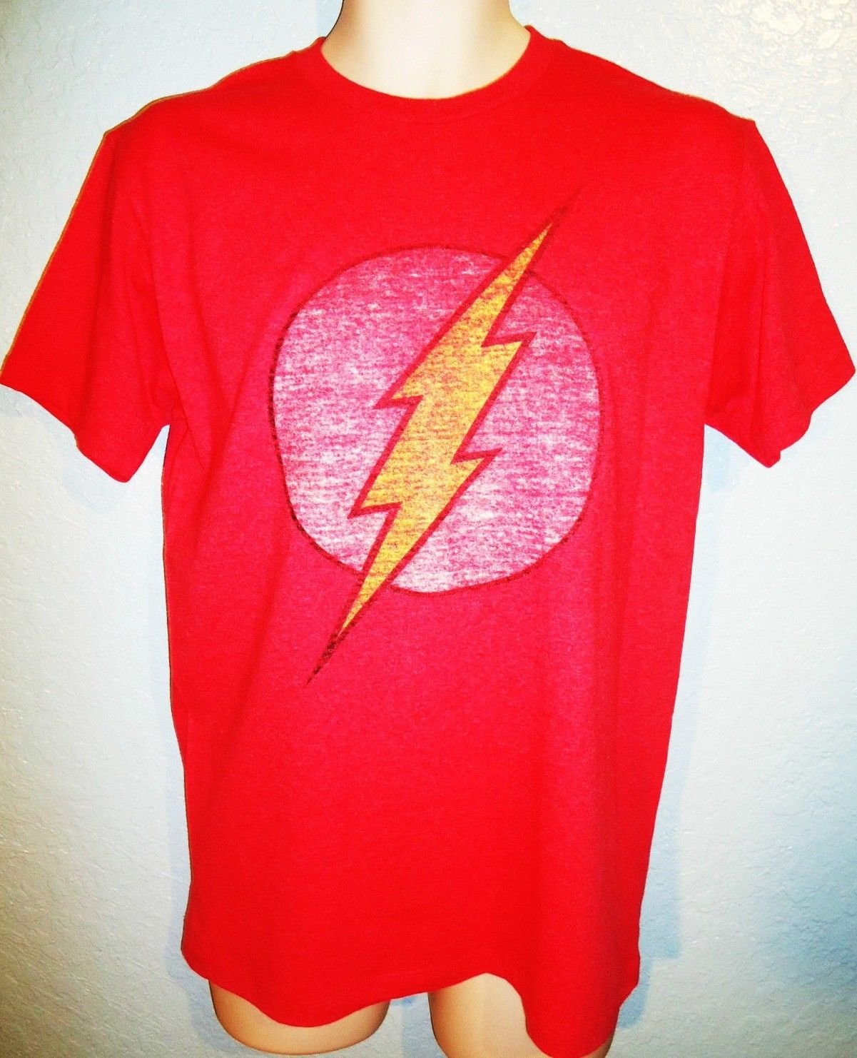 DC COMICS - THE FLASH - RED - RETRO - T-SHIRT - XL - NEW - JUSTICE LEAGUE