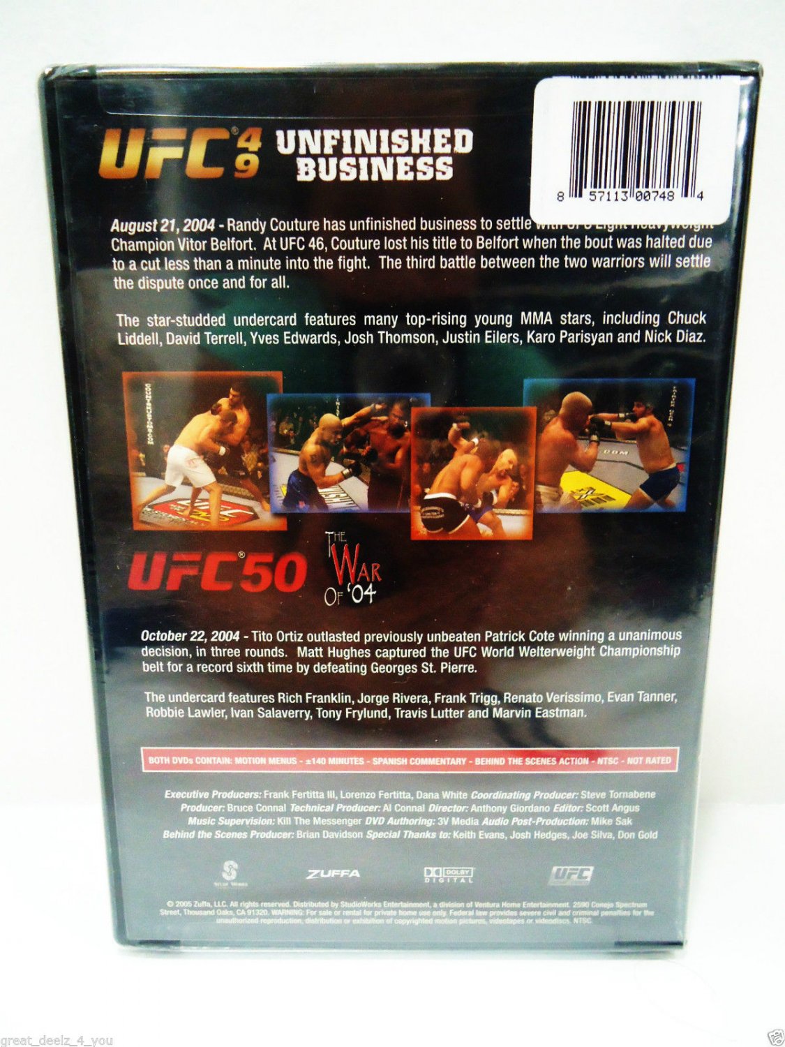 UFC 49 - DVD - 2 PACK - RANDY COUTURE - UFC 50 - TITO ORTIZ - MMA - NEW ...