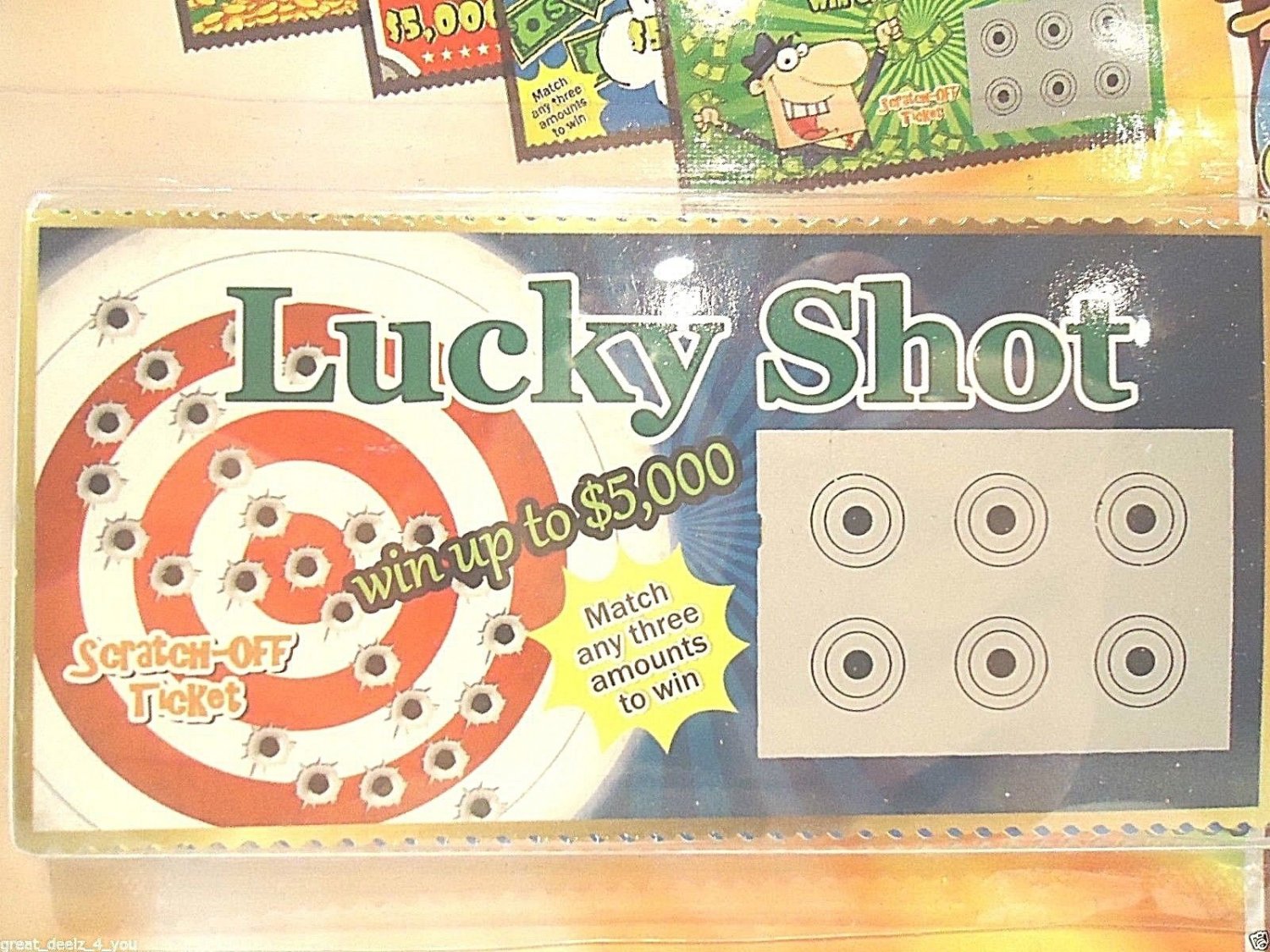 FAKE - SCRATCH OFF - LOTTERY - TICKETS - 5 PACK - JOKE - TICKETS - GAG ...