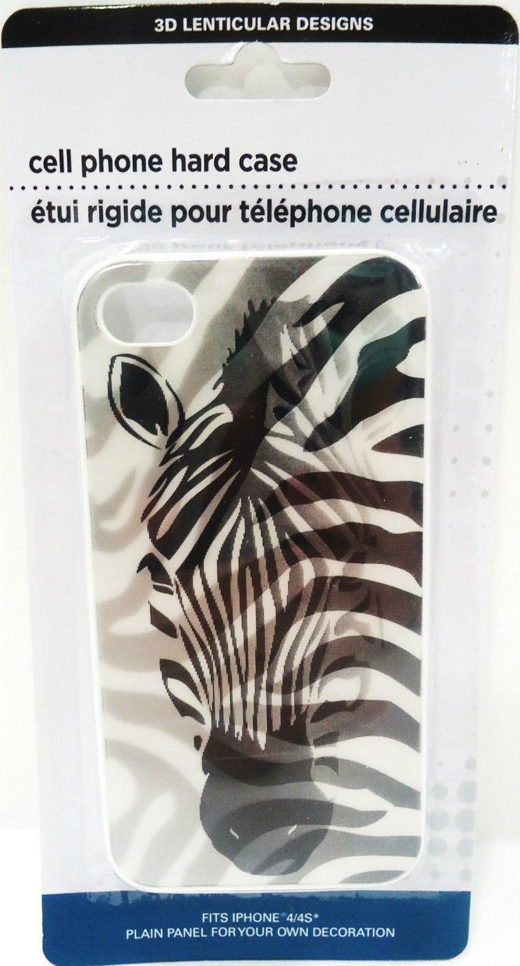 iPHONE - 4 - 4S - 3D - LENTICULAR - ZEBRA - CELL PHONE - HARD - CASE ...