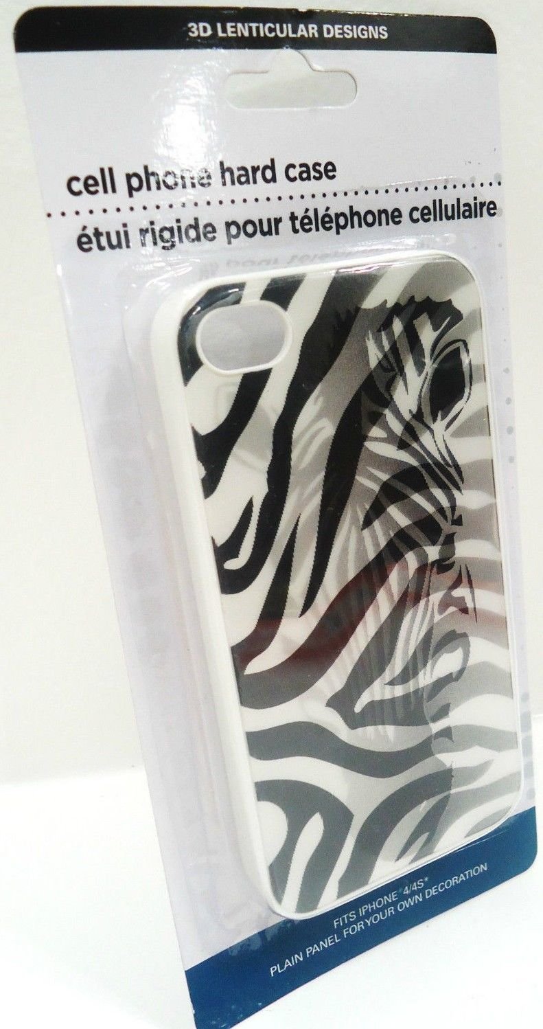 iPHONE - 4 - 4S - 3D - LENTICULAR - ZEBRA - CELL PHONE - HARD - CASE ...