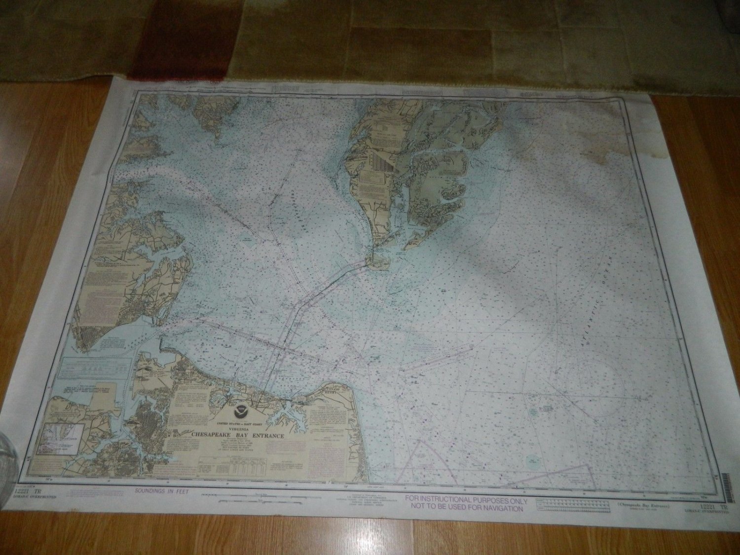 NOAA Sounding Map - Chesapeake Bay Entrance - 1992 - Nautical - Viginia